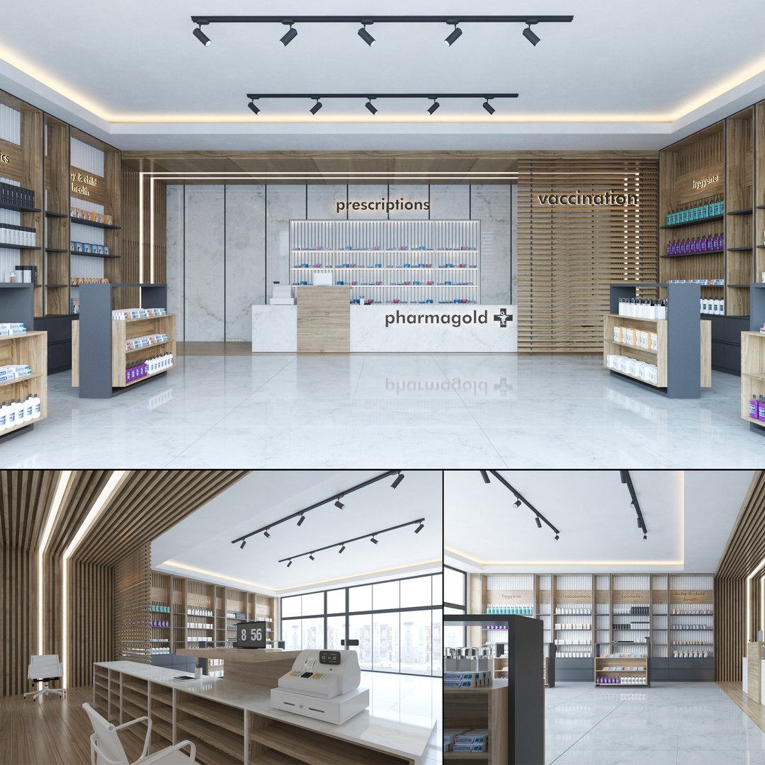 3D Contemporary Pharmacy Interior model - TurboSquid 1839794