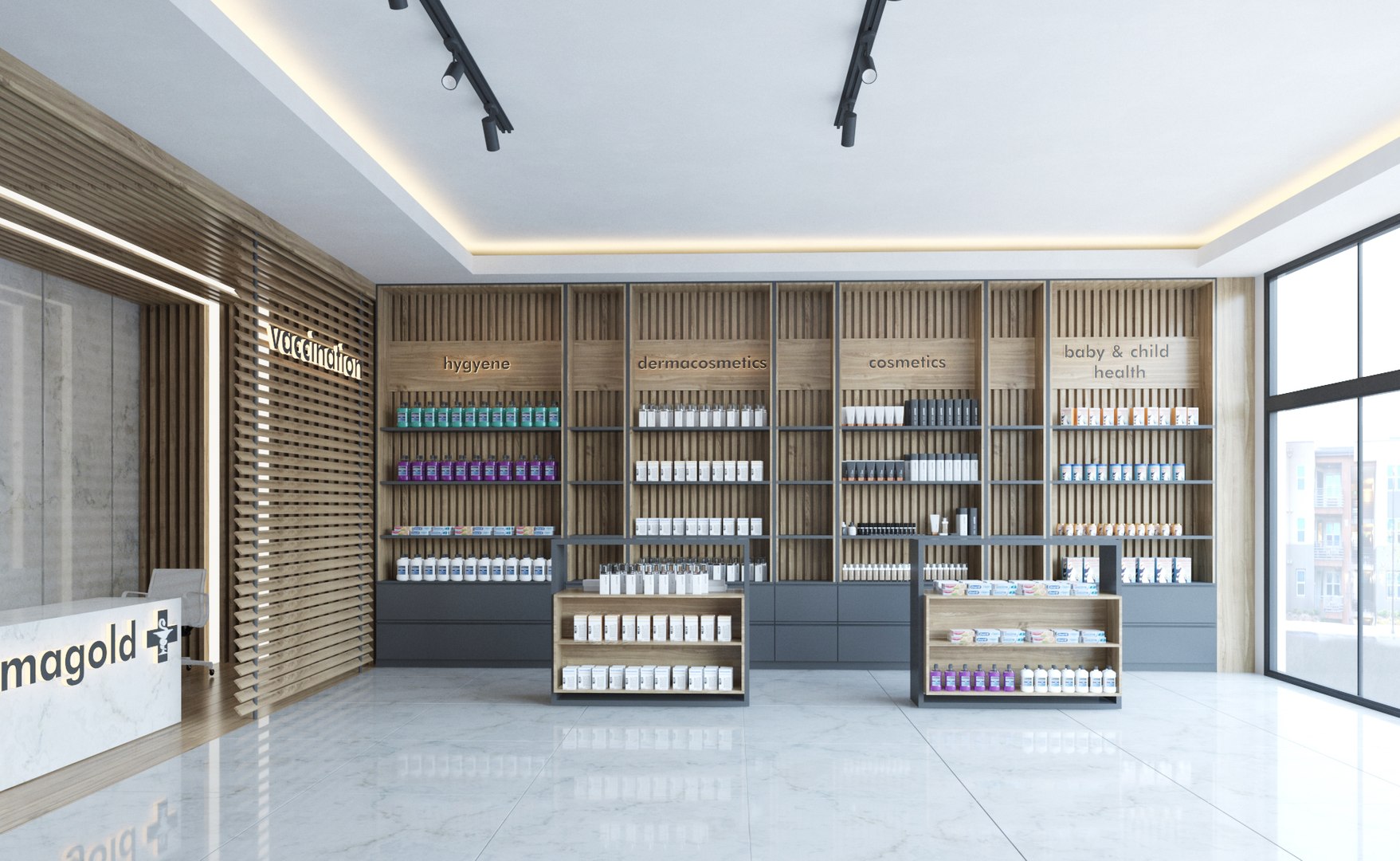3D Contemporary Pharmacy Interior Model - TurboSquid 1839794