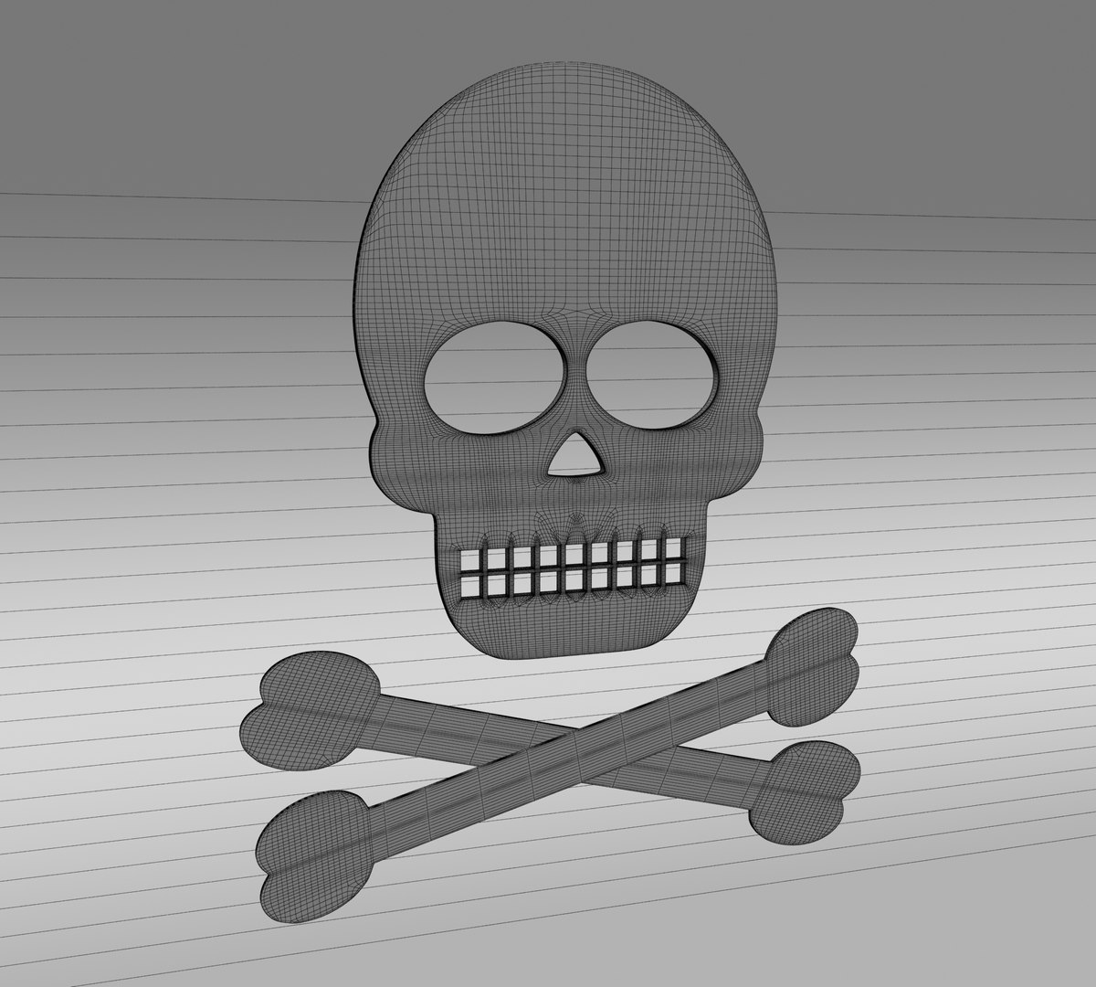 3d skull crossbones model