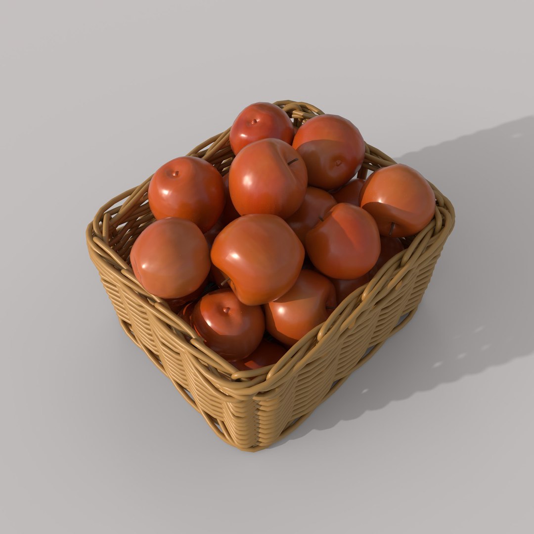 3D Apple Basket - TurboSquid 2246996