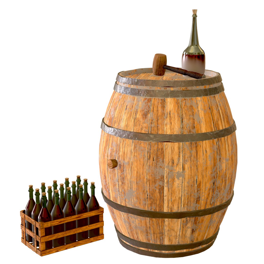 3D Barrel Cask Vat Roll Butt Of Vine - TurboSquid 1940289