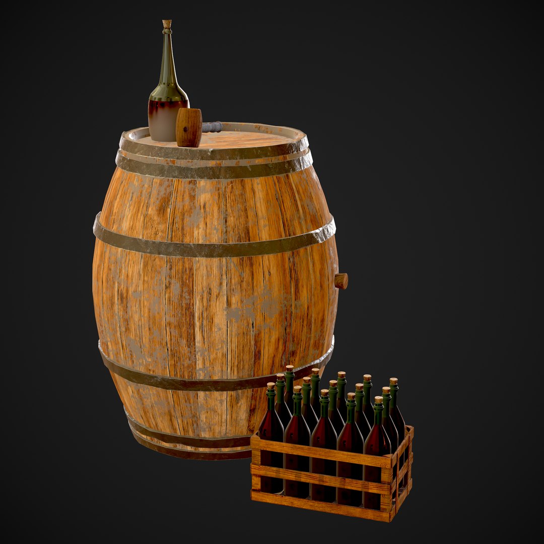 3D Barrel Cask Vat Roll Butt Of Vine - TurboSquid 1940289