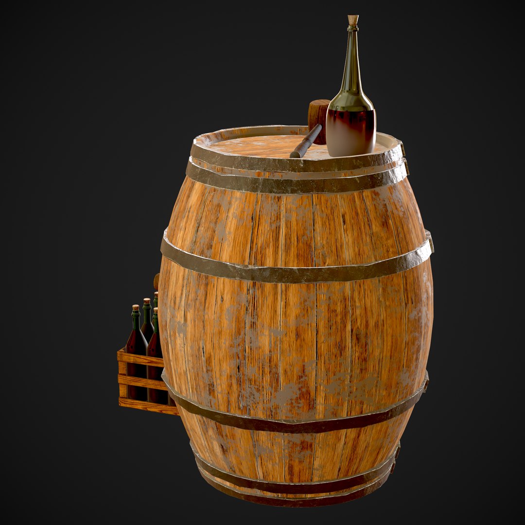 3D Barrel Cask Vat Roll Butt Of Vine - TurboSquid 1940289