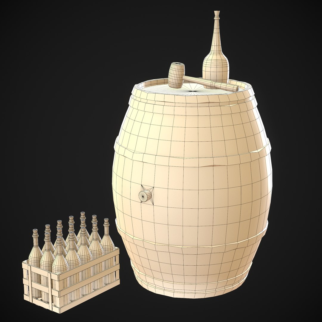 3D Barrel Cask Vat Roll Butt Of Vine - TurboSquid 1940289