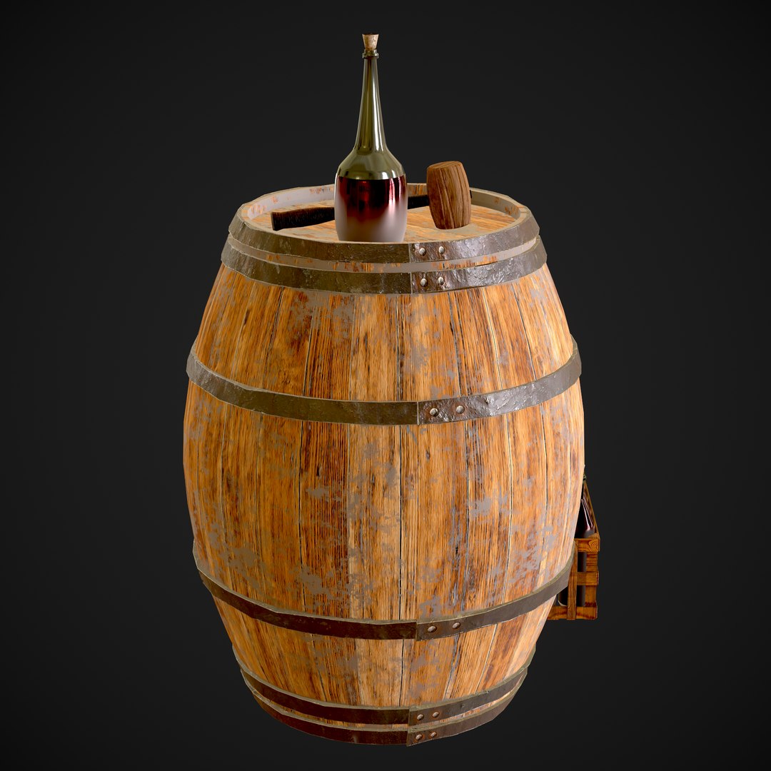 3D Barrel Cask Vat Roll Butt Of Vine - TurboSquid 1940289