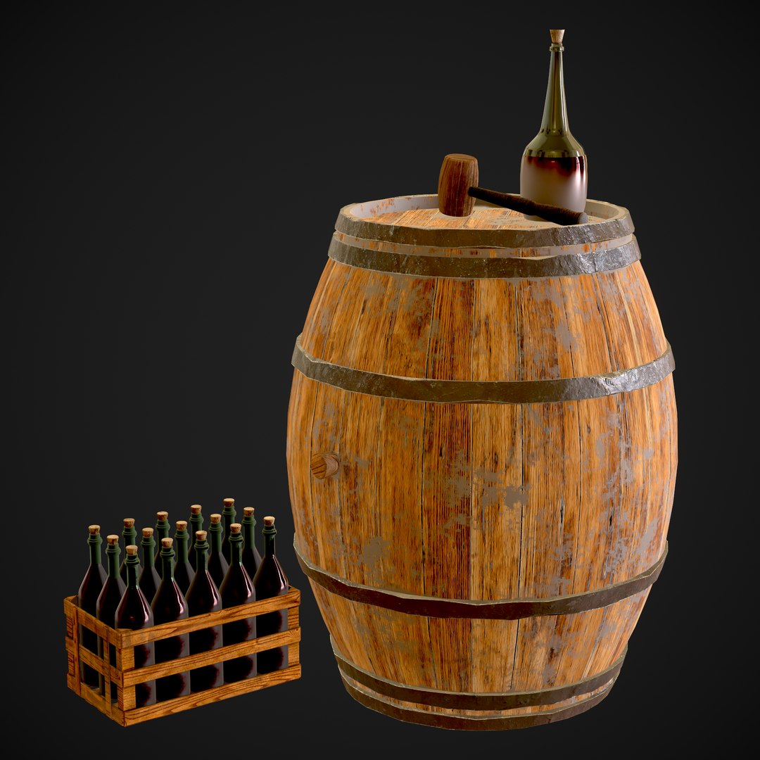 3D Barrel Cask Vat Roll Butt Of Vine - TurboSquid 1940289
