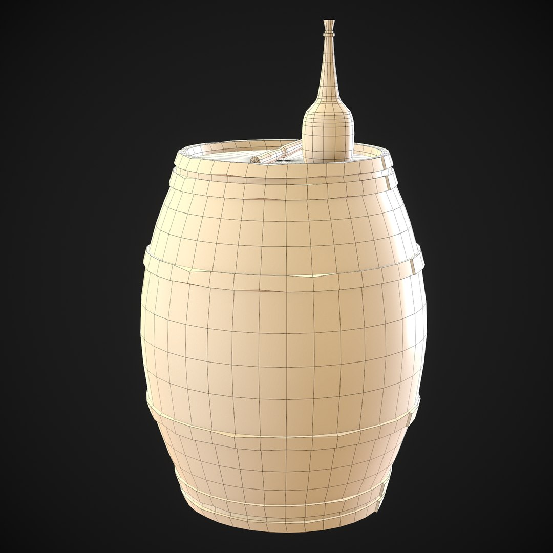 3D Barrel Cask Vat Roll Butt Of Vine - TurboSquid 1940289