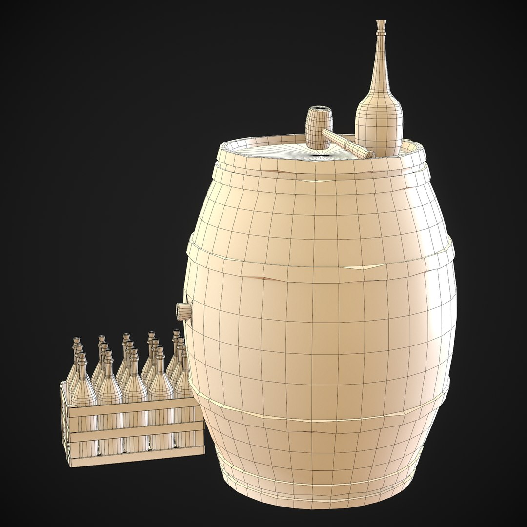 3D Barrel Cask Vat Roll Butt Of Vine - TurboSquid 1940289