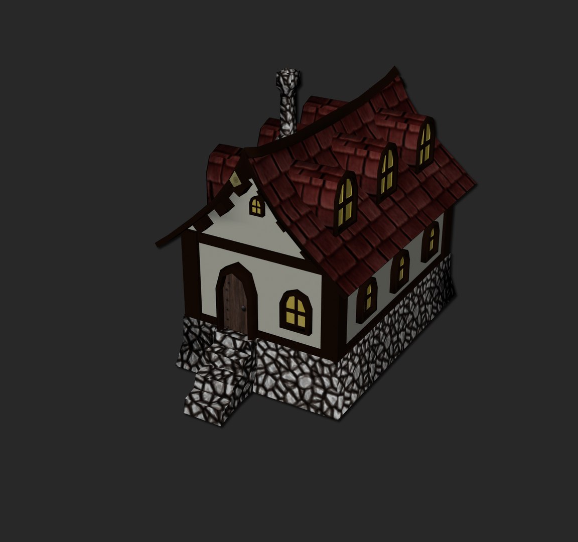 maya medieval fantasy cartoon house