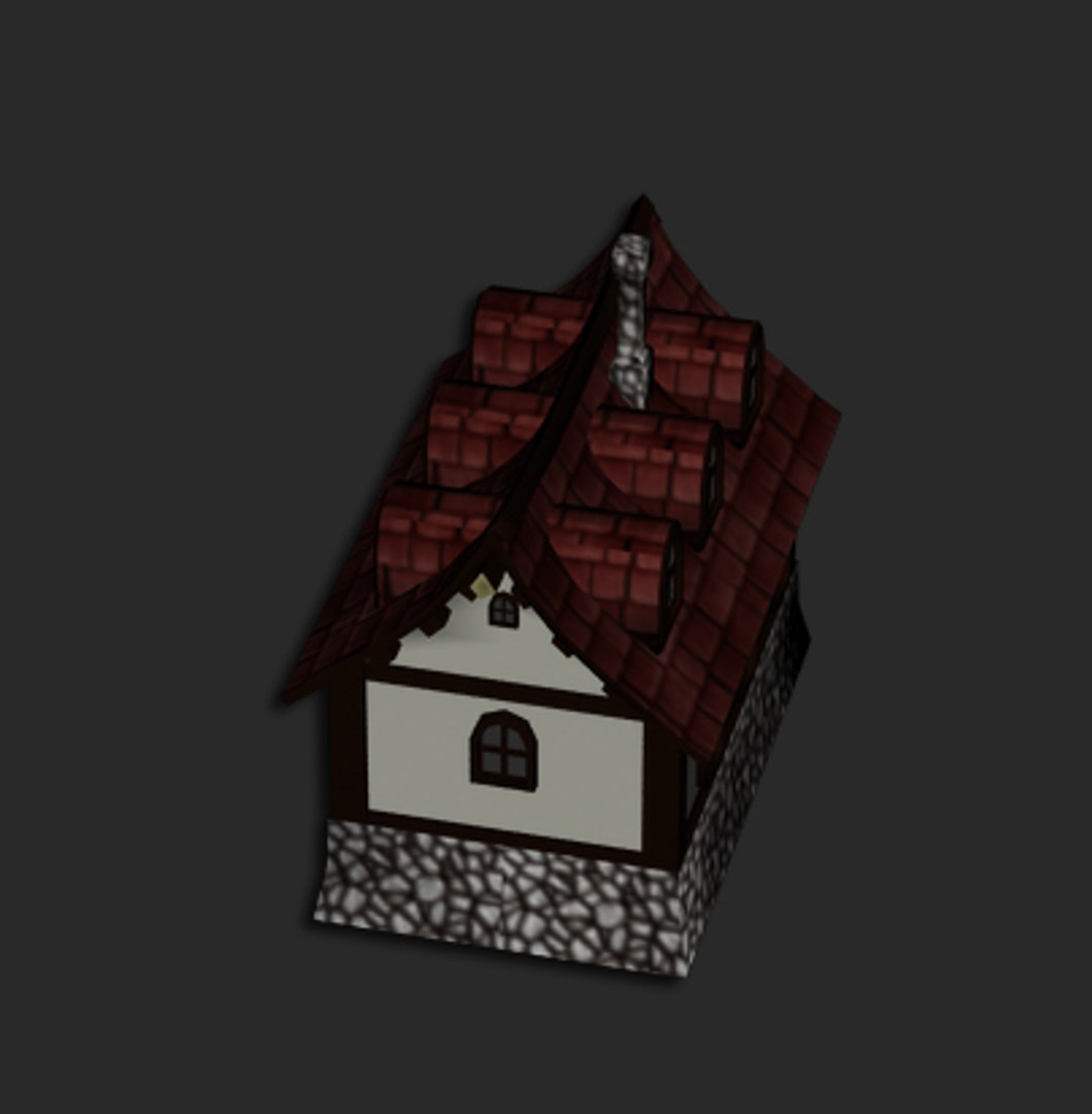maya medieval fantasy cartoon house