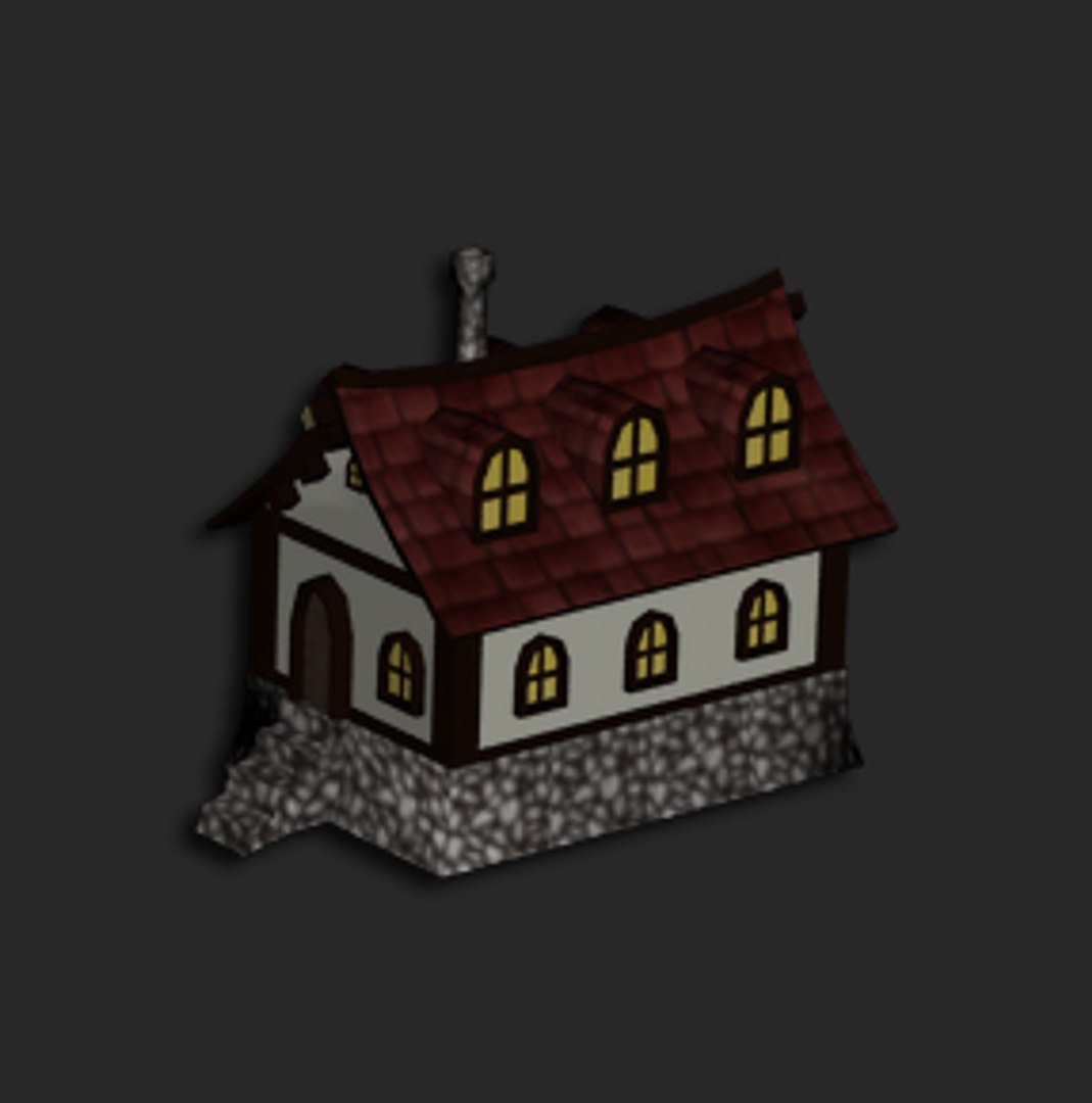 maya medieval fantasy cartoon house