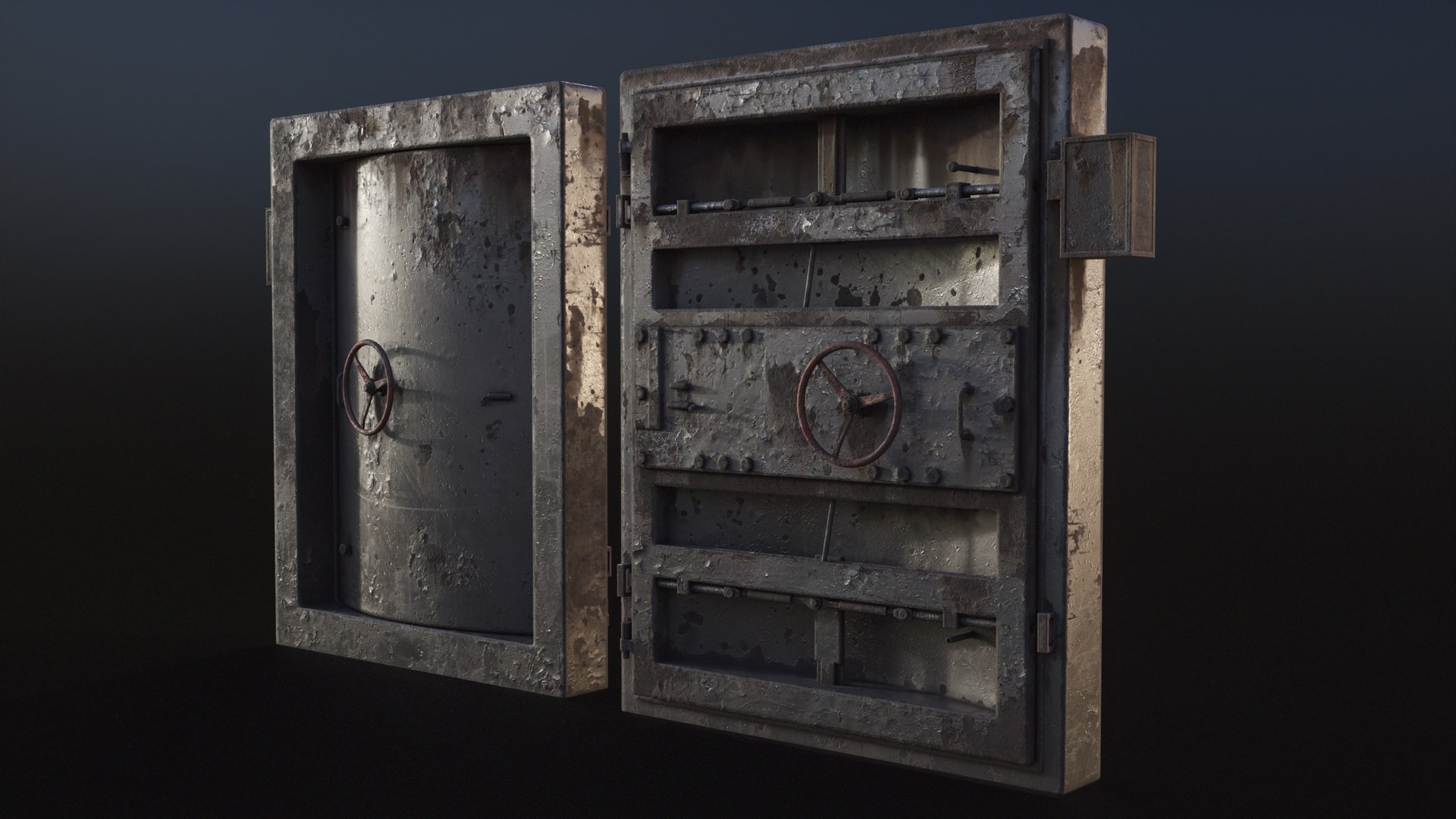 Bunker Door Pbr Lowpoly Bunker Gate 02 Low-poly 3D Model - TurboSquid ...