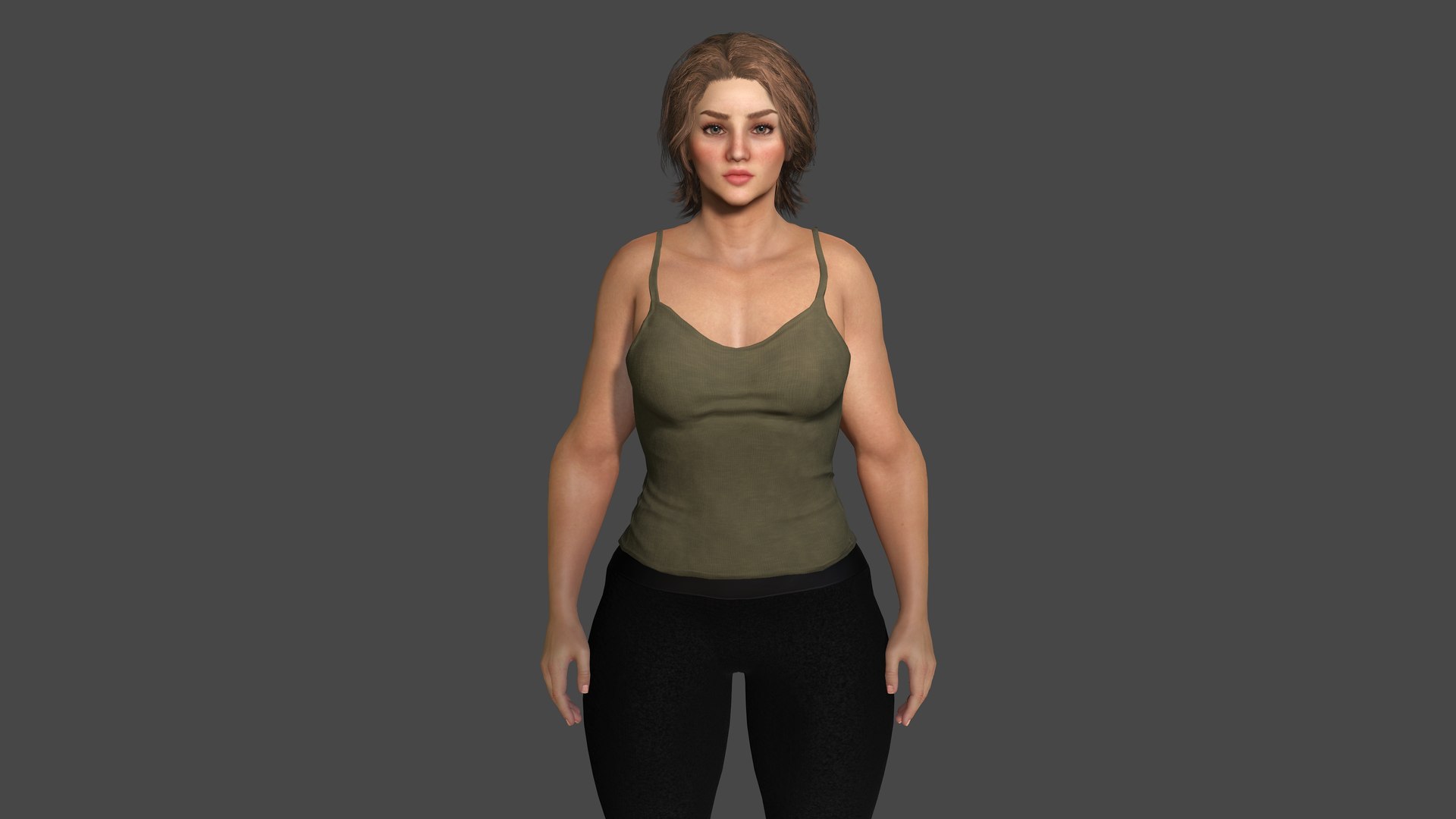 Realistic Female Character Game Ready Human PBR 3D Model - TurboSquid ...