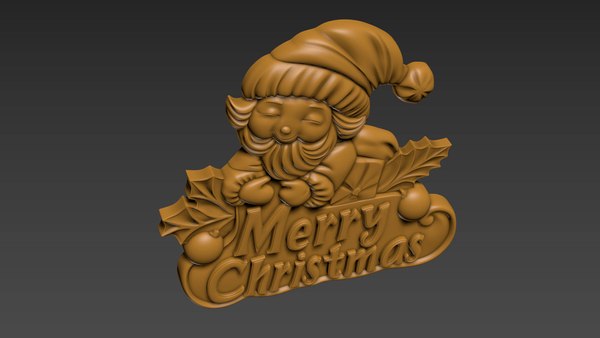 modelo 3d Feliz Navidad Papá Noel Relieve 3D - TurboSquid 2269495