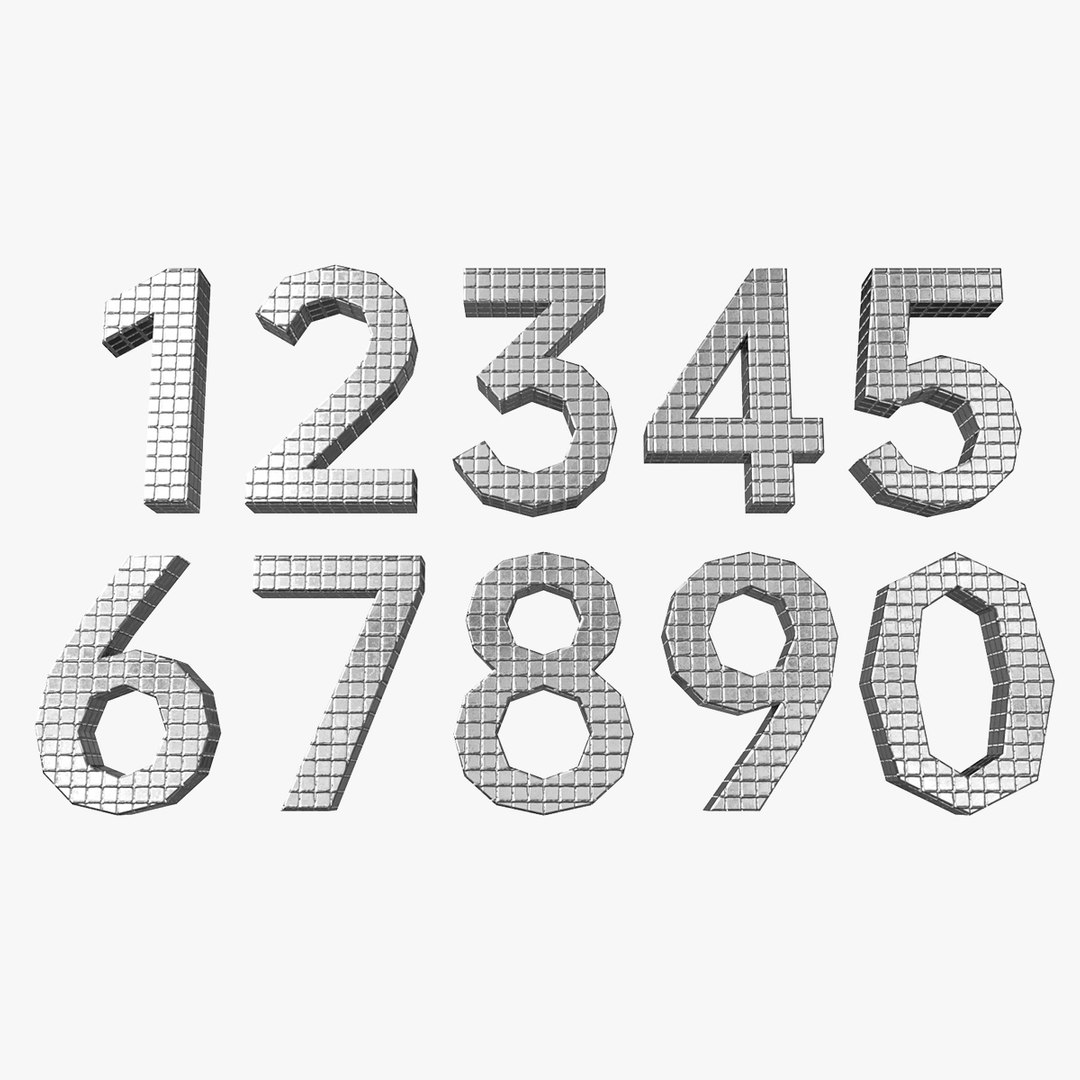 Three-dimensional Digital Model 0-9 Numbers 3D Model - TurboSquid 2168409