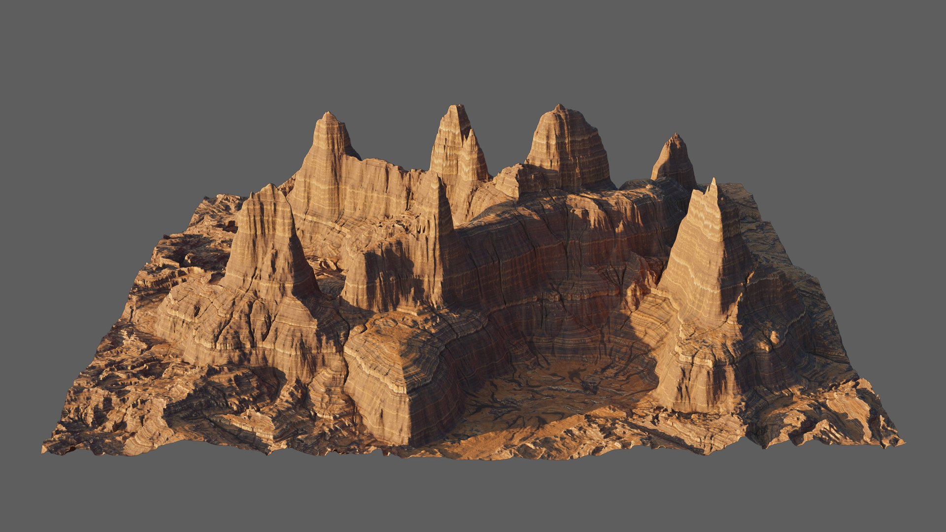 8K Detailed Cliff Landscape 4 3D Model - TurboSquid 1820536