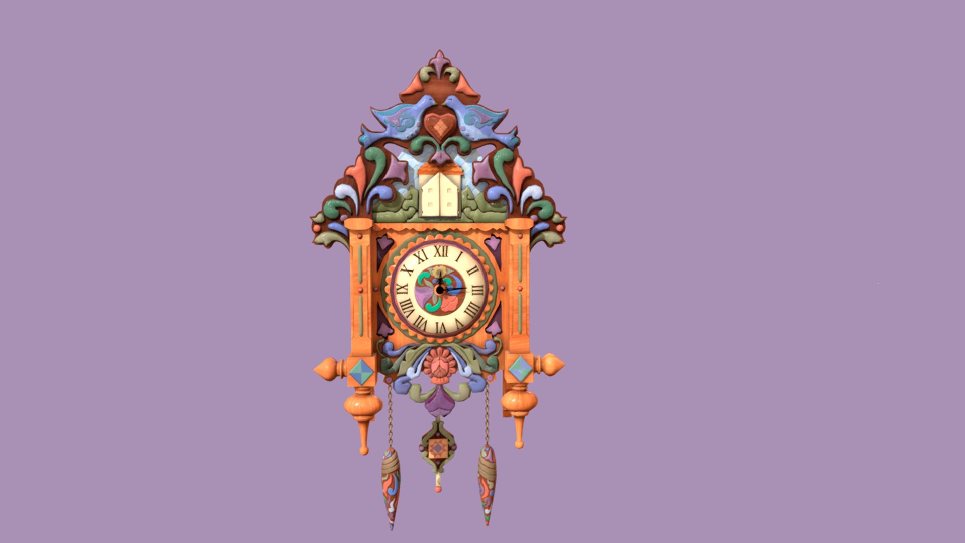 modèle 3D de Modèle 3D d'horloge à coucou - Ressource prête à l'emploi ...