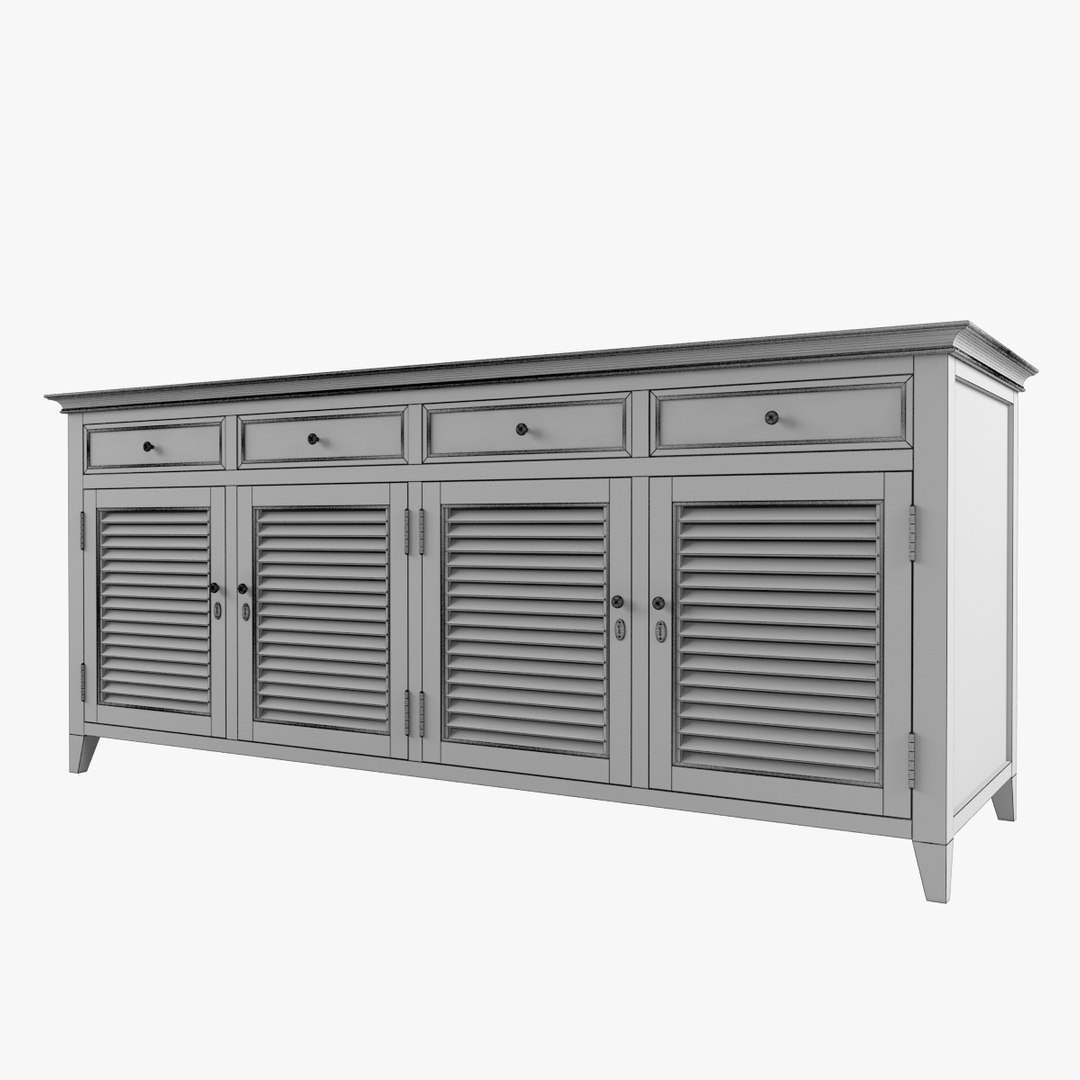 3d Restoration Hardware Shutter Cabinet
