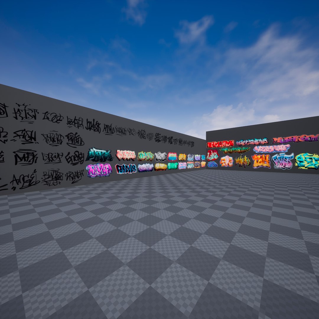 Graffiti Pack Decals III For UE4 And Unity 3D Model - TurboSquid 1861445