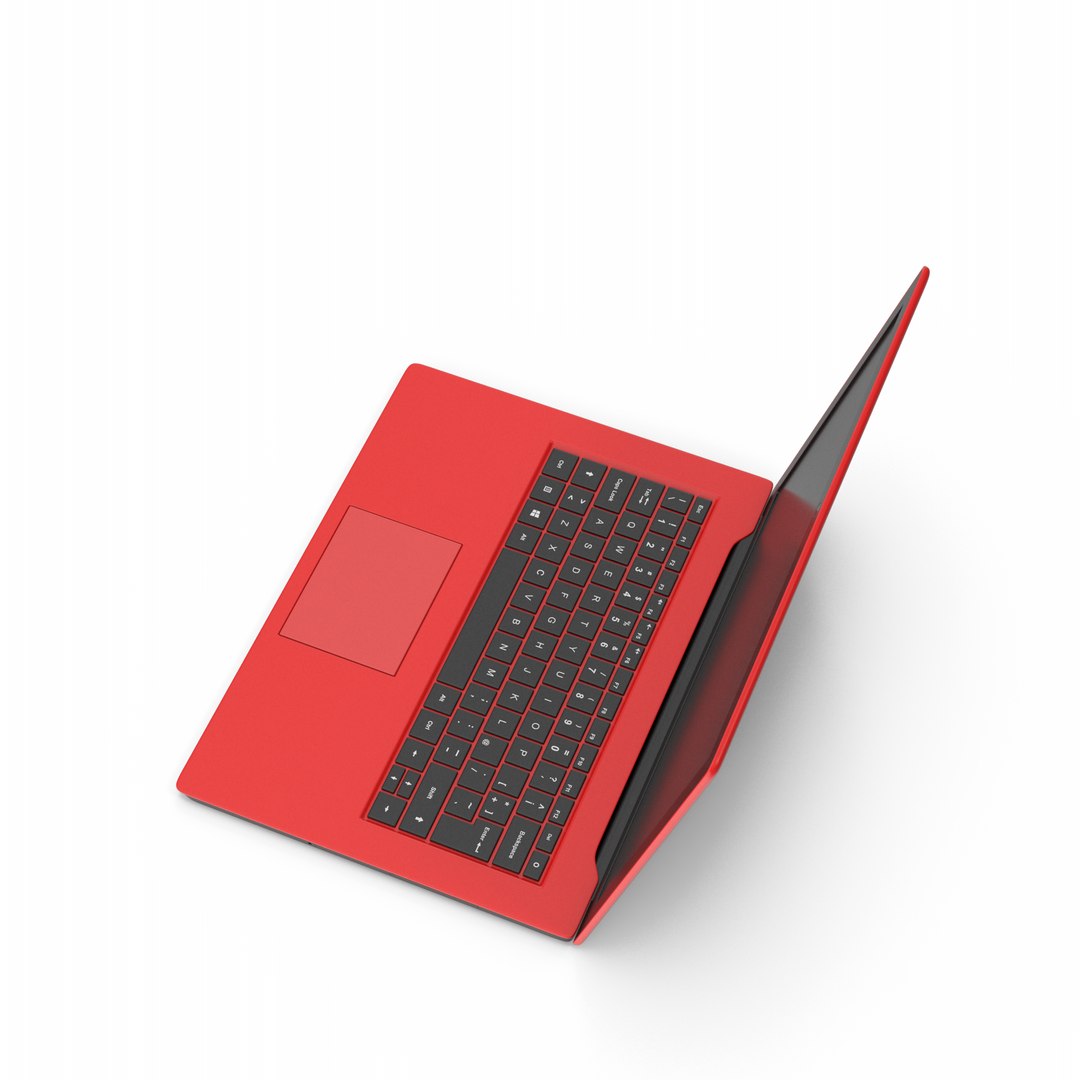 3D Red Laptop model - TurboSquid 2091906