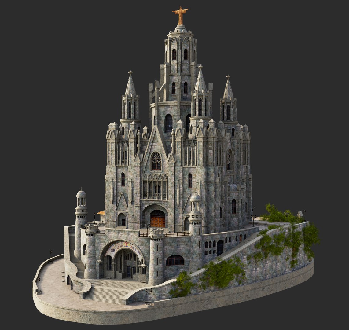 3D Temple Expiatori Tibidabo Model - TurboSquid 2308697