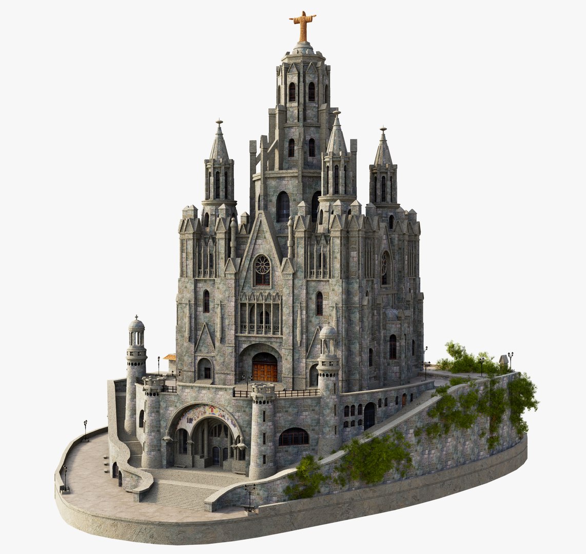 3D Temple Expiatori Tibidabo Model - TurboSquid 2308697