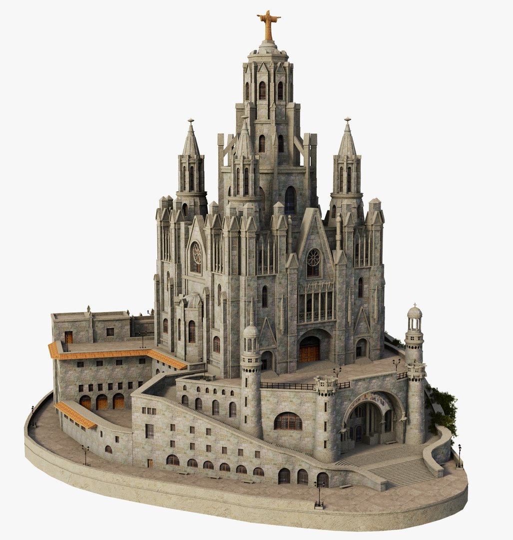 3D Temple Expiatori Tibidabo Model - TurboSquid 2308697