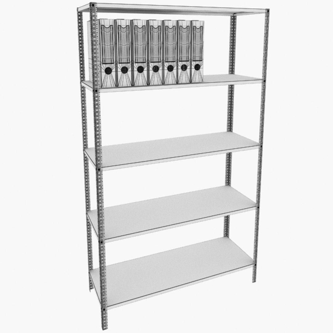 3d model file folder shelf