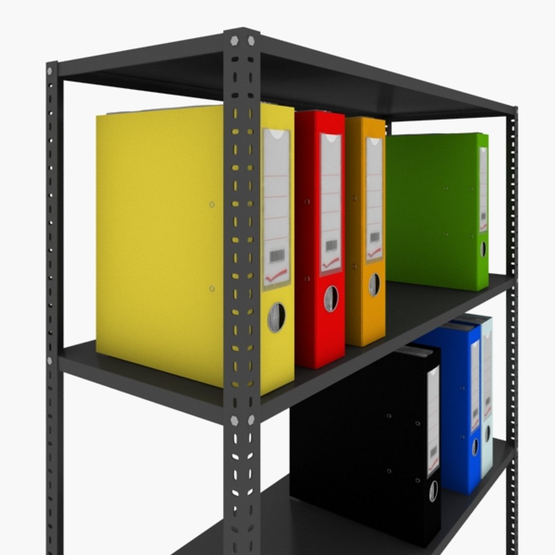 3d model file folder shelf