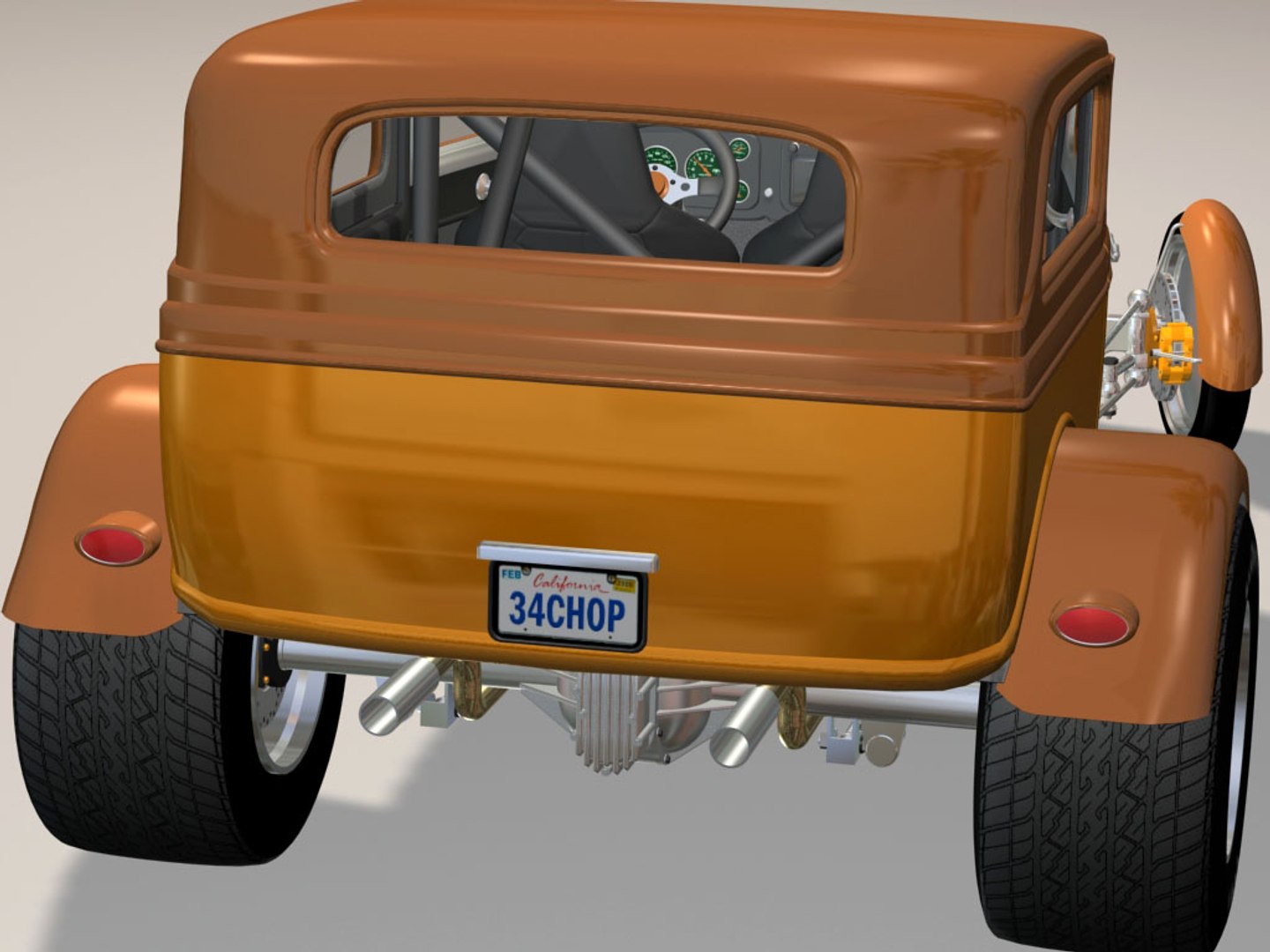 34 Chopped Sedan Hot Rod 3d Max