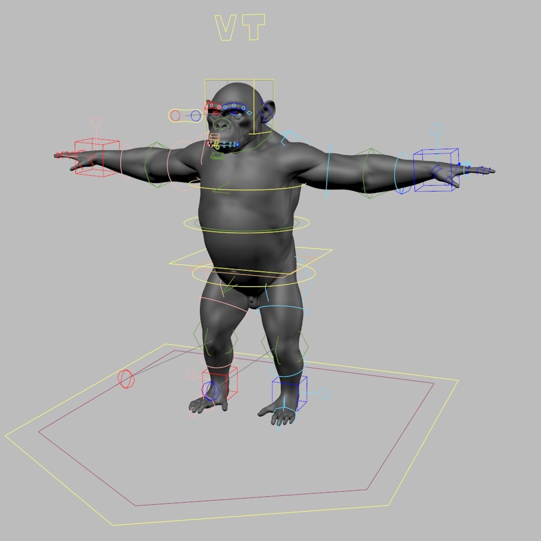 3D Model Chimpanzee Rigged - TurboSquid 1616231