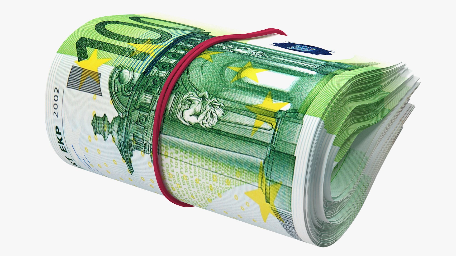100 Euro Rotating Rolled 3D Model - TurboSquid 1443799
