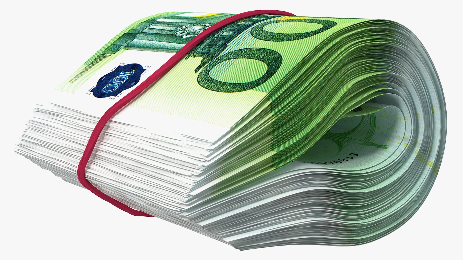 100 Euro Rotating Rolled 3D Model - TurboSquid 1443799