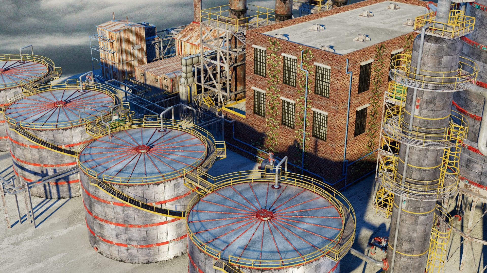 Rusted Refinery 3D Model - TurboSquid 2400153