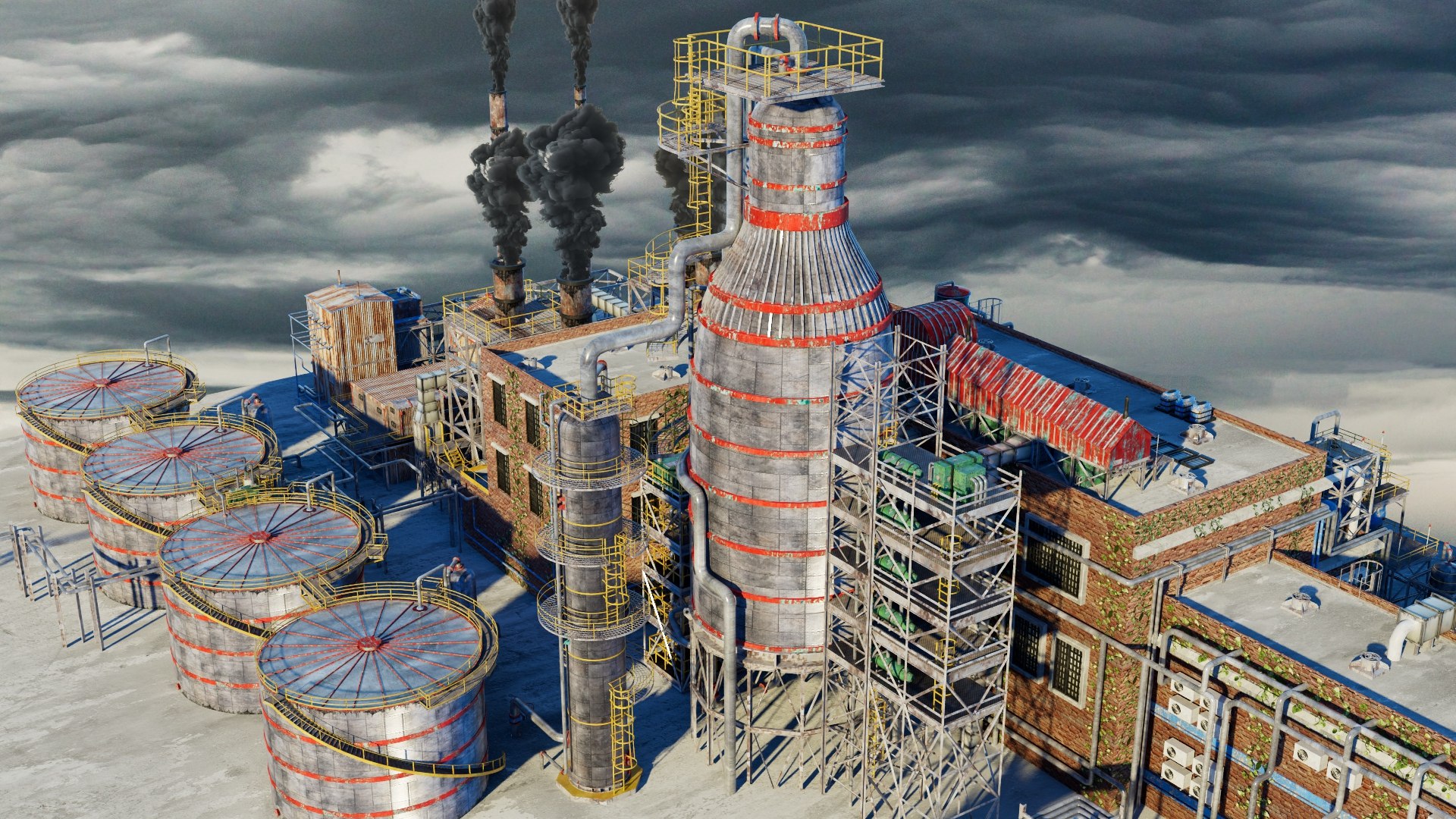 Rusted Refinery 3D Model - TurboSquid 2400153