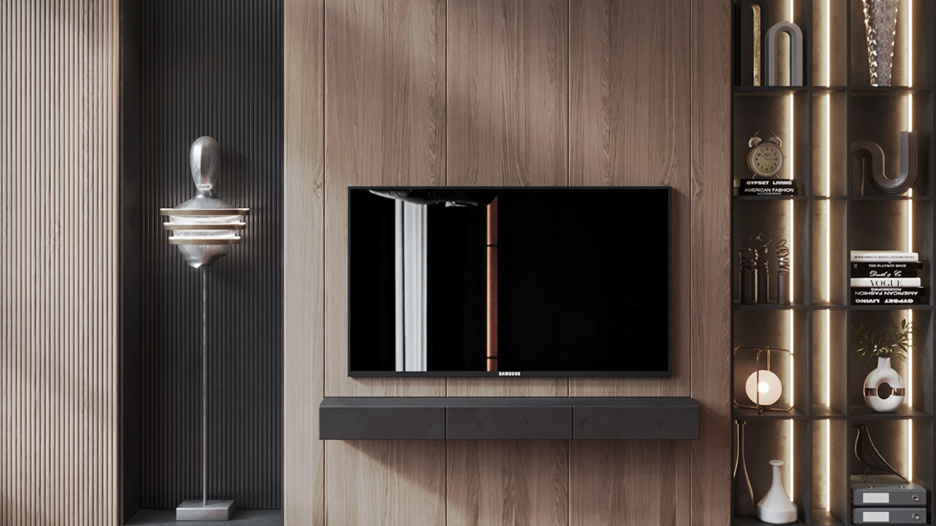 3D 3D TV Wall Set 635 Model - TurboSquid 2081634