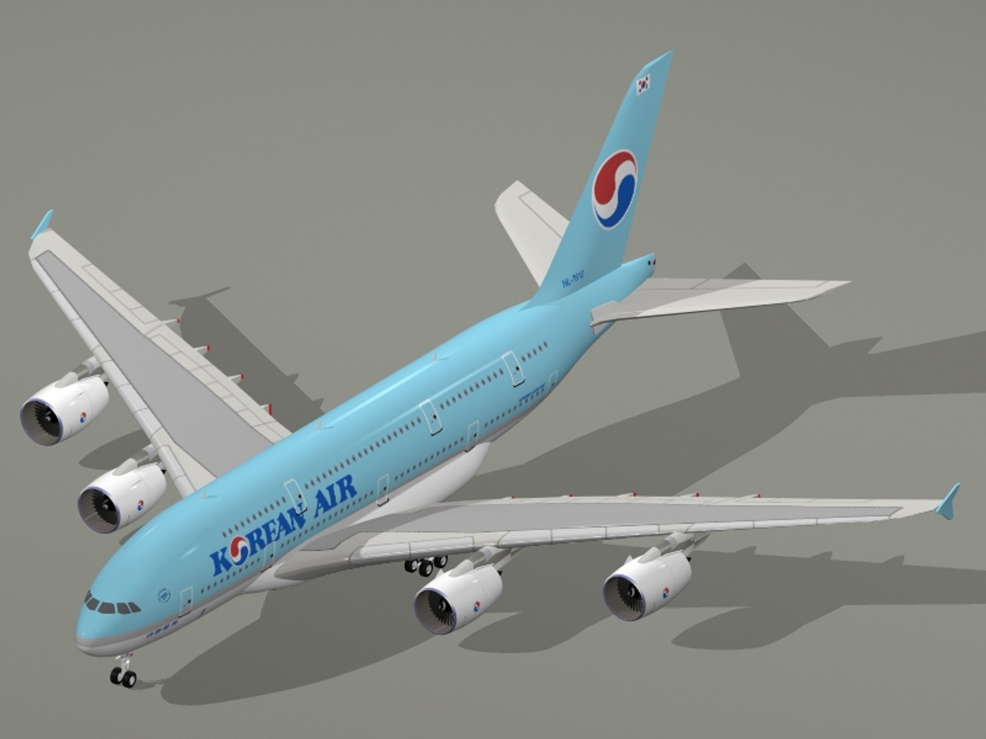 Airbus A380-800 Korean Air A380 3d Model