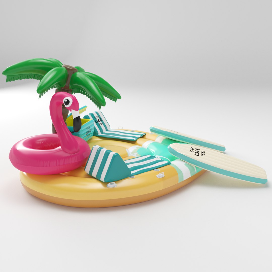 3D Heart Island Inflatable Pool Toys Pack - TurboSquid 2187459