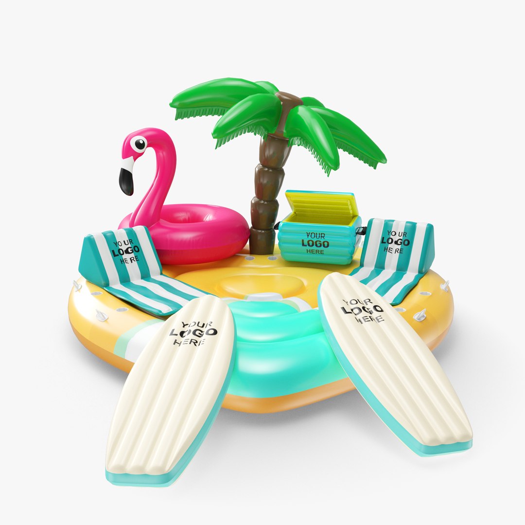 3D Heart Island Inflatable Pool Toys Pack - TurboSquid 2187459