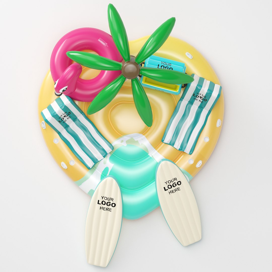 3D Heart Island Inflatable Pool Toys Pack - TurboSquid 2187459