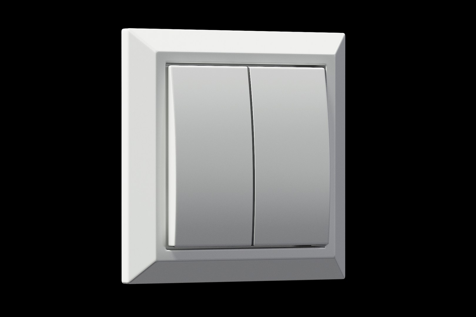 3D white double power switch - TurboSquid 1351128