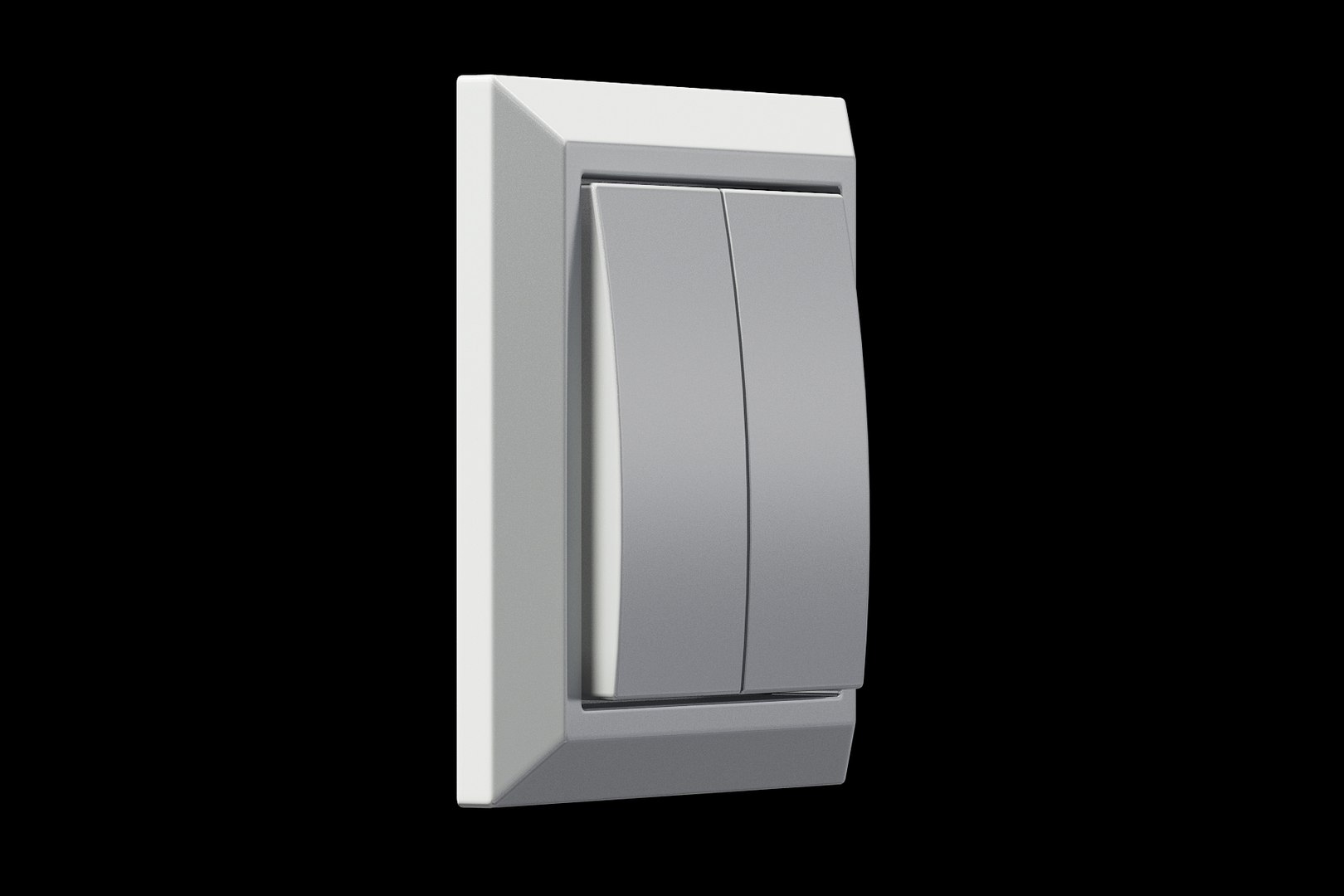 3D white double power switch - TurboSquid 1351128