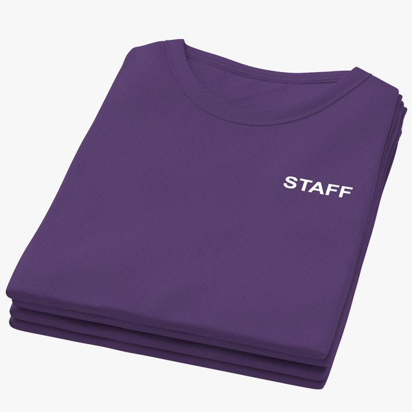 Female Crew Neck Folded Stacked Purple Staff 01 3D - TurboSquid 1790936