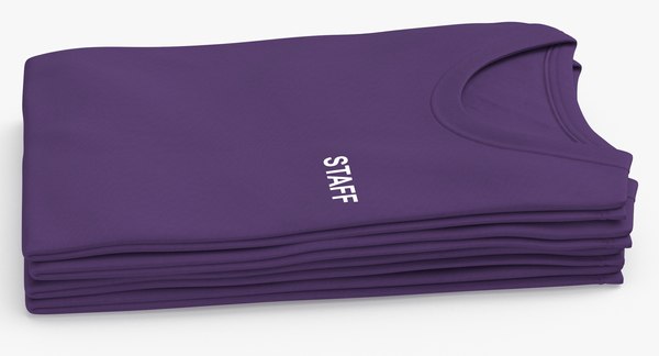 Female Crew Neck Folded Stacked Purple Staff 01 3D - TurboSquid 1790936