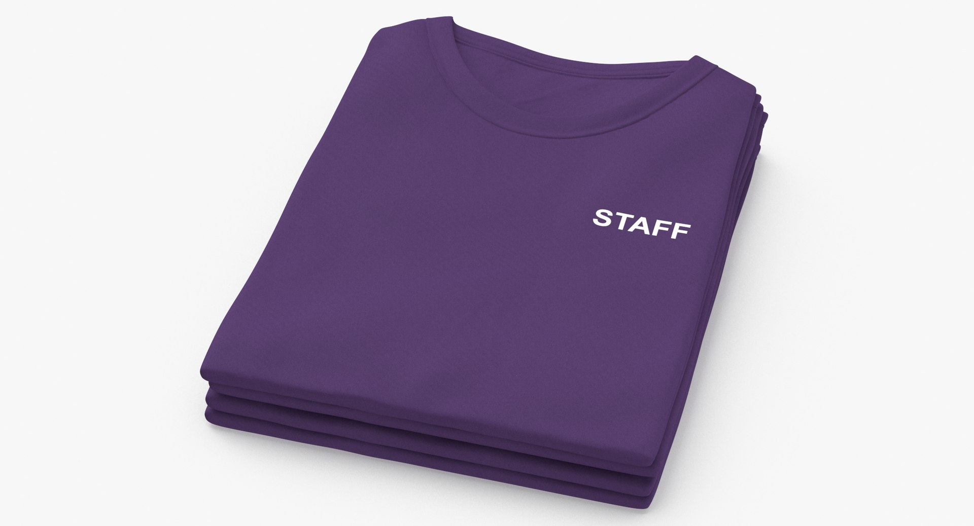 Female Crew Neck Folded Stacked Purple Staff 01 3D - TurboSquid 1790936