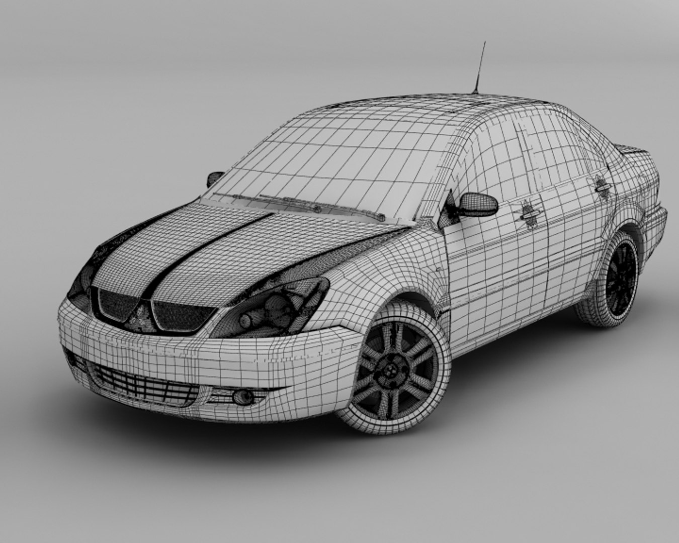road mitsubishi lancer 1 3d model