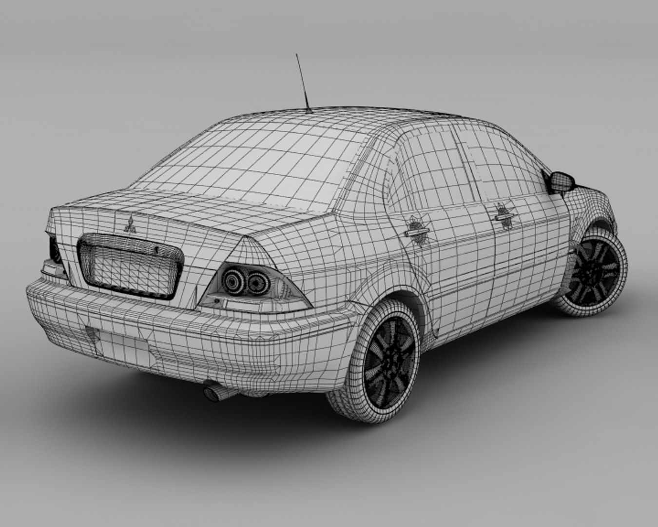 road mitsubishi lancer 1 3d model