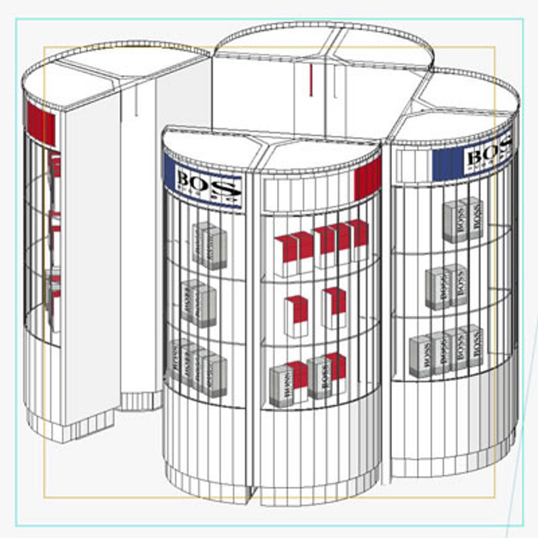 hugo boss stand 3d max