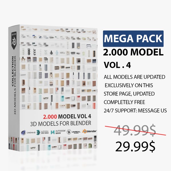 modelo 3d Mega Pack 2000 Modelos Interiores Vol 4 - TurboSquid 2207911