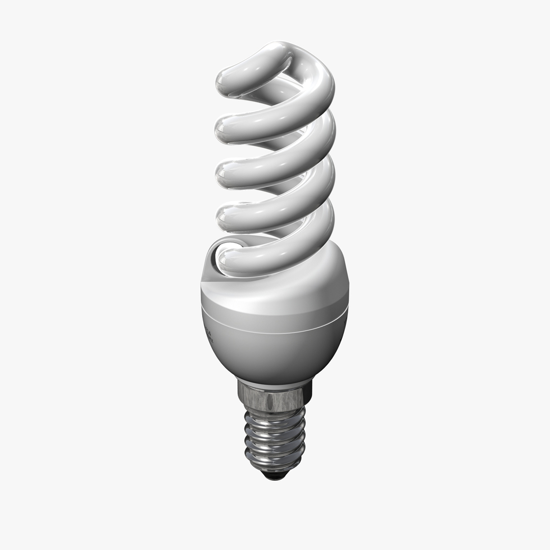 3d Model Helical Fluorescent Light Bulb